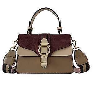 Fashion Suede Top Handle Crossbody Satchel for Women Handbags Purse Casual Classic Shoulder Bag Totes (Red)