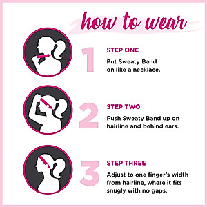 Sweaty Bands Womens Girls Headband - Non-Slip Velvet-Lined Fitness Hairband - Plot Twist Black Pink