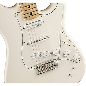 Fender EOB Stratocaster Electric Guitar, Olympic White, Maple Fingerboard