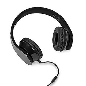 EONON Active Noise Cancelling Headphones Wired, Over Ear with Mic, Sound Cancelling Headphones Foldable Lightweight L0326/C1100A/C1100B/L0299A/L0322/L0325 Car DVD Player - A0136B（Black）
