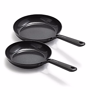 GreenPan SmartShape Healthy Ceramic Nonstick, 9.5" and 11" Frying Pan Skillet Set, PFAS-Free, Induction, Dishwasher Safe, Black