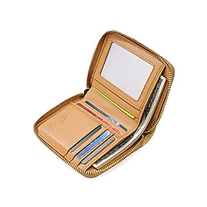 ArtsEye Women's Short Zip Around Wallet (yellow rose)