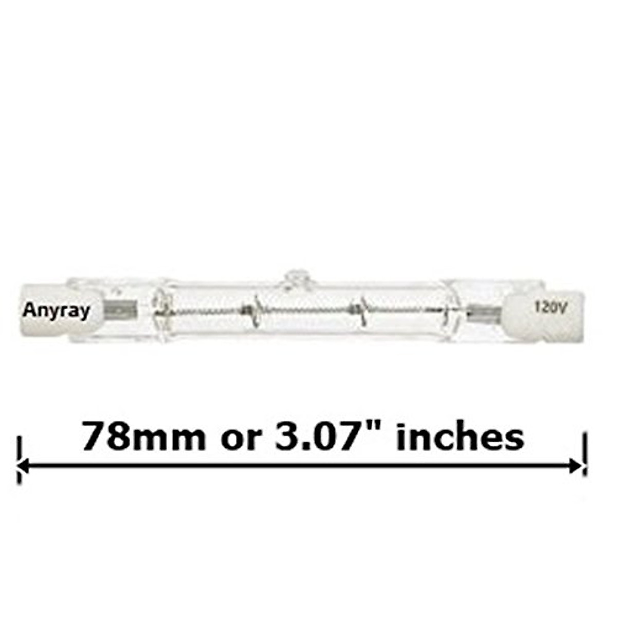Anyray A1826Y (3)-Pack 100W Halogen Light Bulb 110V 120v 130V T3 J Type R7S 100 Watt Double Ended 78mm or 3-1/8 inch Long