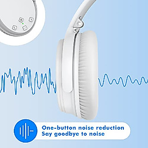 Srhythm NC35 Noise Cancelling Headphones Wireless Bluetooth 5.0, Fast Charge Over-Ear Lightweight Headset with Microphones,Mega Bass 50+ Hours’ Playtime