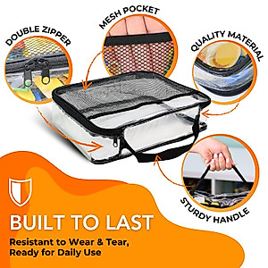 BEEBIJI Kids Toy Storage Organizer Set of 5 – 12" x 9.5" Durable PVC Storage Bag Organizer for Building Blocks, Toys – Toy Organizers and Storage Clear Storage Bags with Removable Name Tags