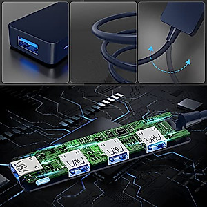 USB 3.0 HUB,TSUPY USB HUB 4 Port USB 3.0 Expander USB Data Hub with 3.3ft Extended Cable, Ultra Slim Portable Multiport USB 3.0 Splitter for MacBook,Laptop,PS4,Surface Pro,Printer,Mobile HDD