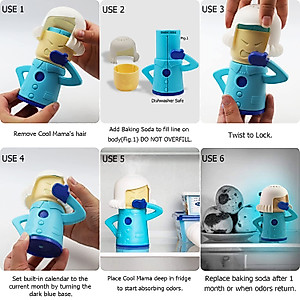 Abnaok Angry Mom Microwave Cleaner and Chilly Mama Fridge Deodoriser 2PCS Easily Clean in Minutes for Home or Office with English Manual