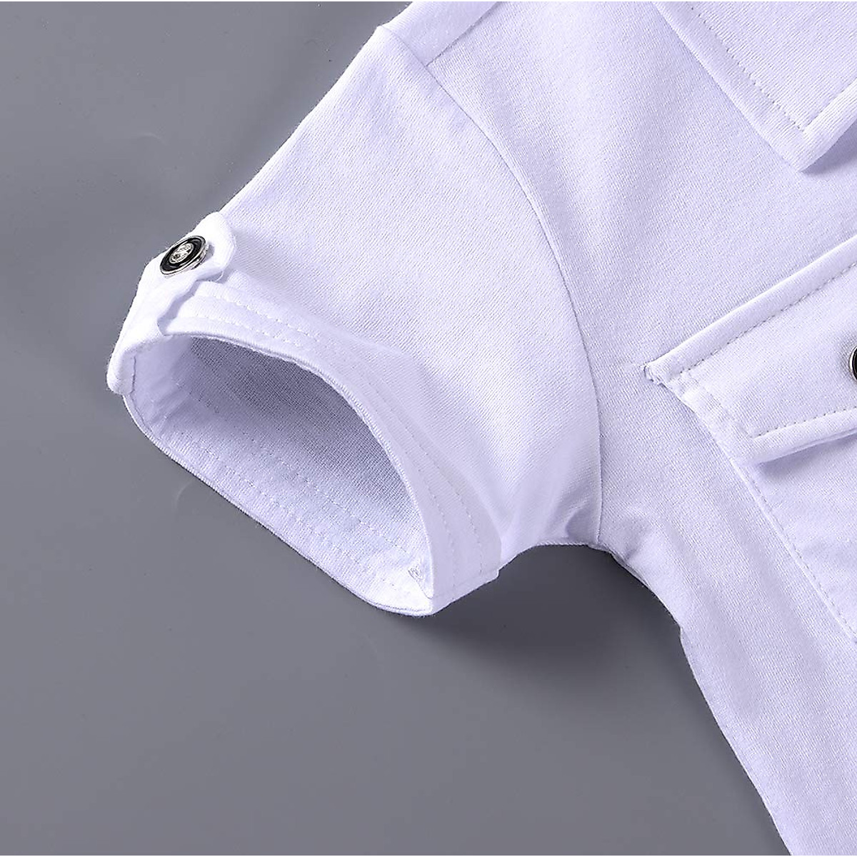 Ritatte Toddler Baby Boys Denim Outfits Short Sleeve Shirts+ Jeans Pants + Scarf 3Pcs Set Kids Casual Summer Clothes 1-6Y(White, 4-5T)