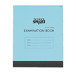 School Smart Examination Blue Book with 16 Pages, 8-1/2 x 11 Inches, Pack of 50 Books