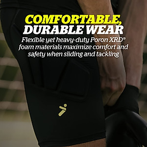Storelli BodyShield Unisex Goalkeeper Sliders 2.0, High-Impact Protection, Sweat-Wicking, UV-Resistant Athletic Undershorts for Soccer & Heavy-Duty Sports | Black | Medium