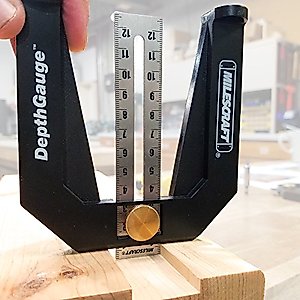 Milescraft 8601 Depth Gauge - Measure, Mark and Locate Depth of Blade or Bit on Table Saws, Router Tables, Routers and More, Woodworking