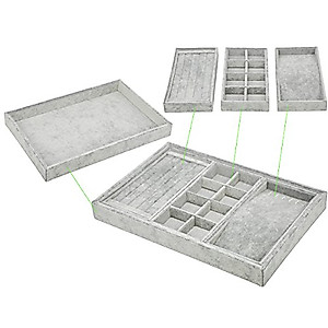 ORIGIA Drawer Organizer 4 in One Stackable Jewelry Accessary Tray Display Storage