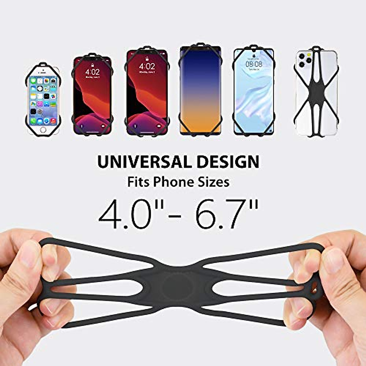 Bone】 Crossbody Lanyard Phone Tie 2, Universal Crossbody Phone Lanyard Anti-Lost Phone Holder for iPhone 13 12 11 Pro Max Mini, Adjustable iPhone Lanyard Fits Most Phones from 4-6.7" - Black