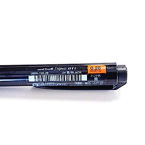 Uni-ball Signo RT1 Retractable Gel Ink Pen, Ultra Micro Point 0.28mm, Rubber Grip, Black Ink, UMN-155-28, Value Set of 5
