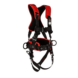 3M Personal Protective Equipment ProteComfort Construction Style Positioning Harness 1161207, Black, X-Large, 1 EA/Case