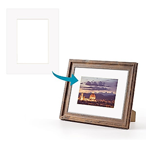 ZBEIVAN 8x10 White Picture Mats with Core Bevel Cut Frame Mattes for 5x7 Pictures- Pack of 12