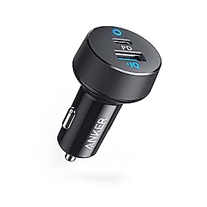 Anker USB C Car Charger, 32W 2-Port Type C Compact Car Charger with 20W Power Delivery and 12W PowerIQ, 521 Car Charger (32W) with LED for iPhone 14 13 12 11 Pro Max, Pixel 3 2 XL, iPad Pro, and More