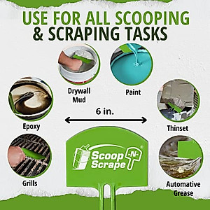 Curved Bucket Scoop for 5 Gallon Buckets, Nylon Bucket Scraper for Drywall Mud, Paint, Epoxy Resin, Scrapes Buckets Clean, No More Bucket Shavings in Material - Won't Rust - Made in USA by Buddy Tools