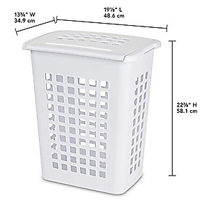 Sterilite 12238004 Rectangular LiftTop Laundry Hamper, White, 4-Pack