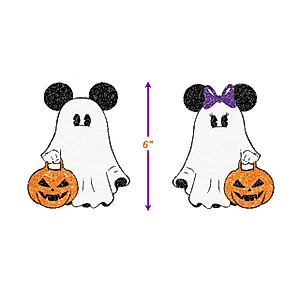 Halloween Boo Garland Banner 10Pcs Mouse Boo Banner, Glitter Spooky Ghost Banner for Mouse Theme Halloween Decoration