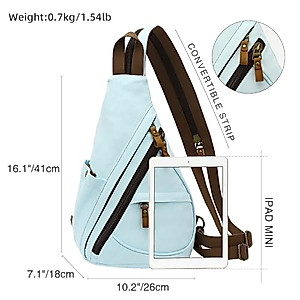 KL928 Canvas Sling Bag - Small Crossbody Backpack Shoulder Casual Daypack Rucksack for Men Women(Large Version)