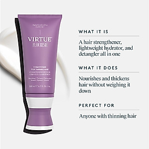 Virtue Flourish Conditioner for Thinning Hair | Nourishes, Thickens, Detangles Thinning Hair
