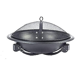 NaoSIn-Ni Outdoor Fire Pit, Steel Foldable Fire Pit Garden Patio Heater BBQ, with Spark Screen, Fireplace Poker