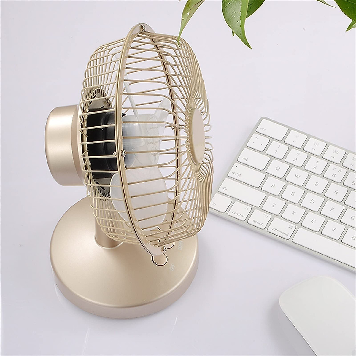 TULSIE Fan Usb Charging Small Electric Fan Student Dormitory Office Personal Desktop Mini Portable Fan (Color : Gold)