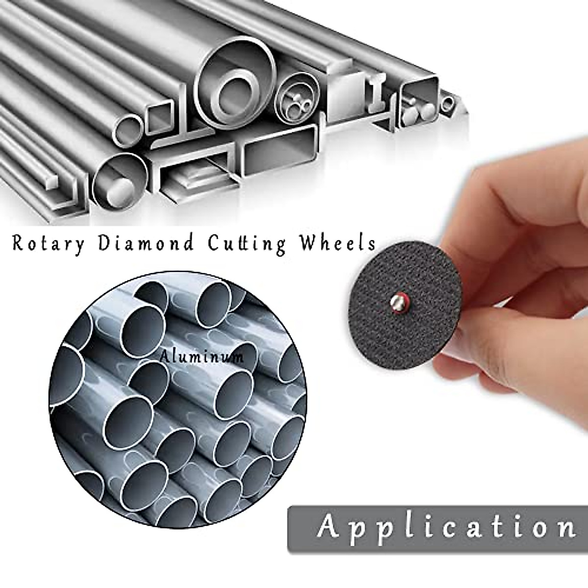 Ruibapa 42PCS Rotary Diamond Cutting Wheels Kit, Include 20PCS Resin Cutting Discs,6PCS HSS Circular Saw Blades,10PCS Diamond Cutting Wheels,with Mandrel and Screwdrivers for Glass and Plastic P-010