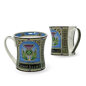 Royal Tara Set of 2 Scotland Mug with Thistle New Bone China Scottish Porcelain Cup 325ml11fl oz, Blue