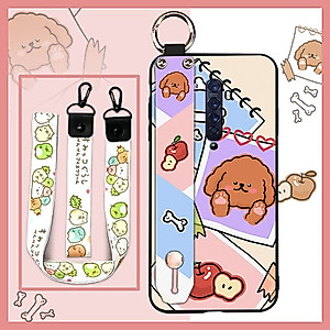 Soft Ring Lulumi Phone Case for Oppo Reno2, Original Durable Phone Holder Wristband for Girls Fashion Design Wrist Strap Dirt-Resistant Soft Case Anti-dust Back Cover Kickstand, #4