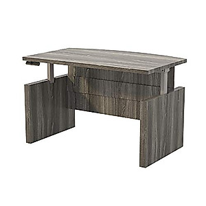 Safco Products ABDH7242LGS Aberdeen­ 72" Bow Front Base Height-Adjustable Desk, Gray Steel Laminate