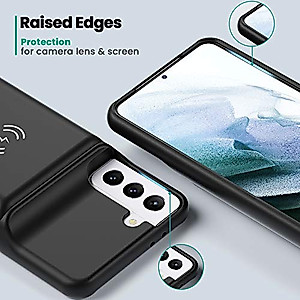 NEWDERY Galaxy S21 Plus(6.7") Battery Case 10000mAh, Fast Charging & Qi Wireless & Android Auto Supported, Extended Battery Charger Protective Case for Samsung Galaxy S21+ 6.7" Black