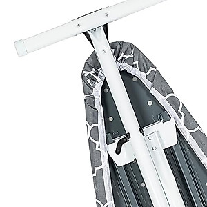 Ironing Board Full Size; Made in USA by Seymour Home Products (Grey Lattice) Bundle Includes Cover + Pad | Iron Board w/Steel T-Legs Adjustable from Tabletop up to 35" High