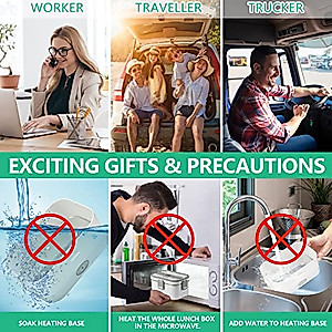 WinGaYe Electric Lunch Box 60W Faster Food Warmer, 1.8L Larger Self Heating Lunch Box,12V 24V 110V Portable Food Heater for Car Truck Work,Leakproof Removable Container with Cutlery for Adults