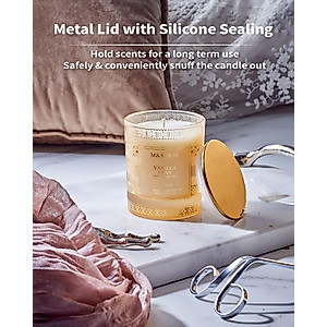 M&SENSE Vanilla Bean Scented Candles for Home Luxury Candle Gift Set, House Warming Gifts New Home, 7.4 oz 45 Hours Slow Burning, Natural Soy Candle for Home Scented