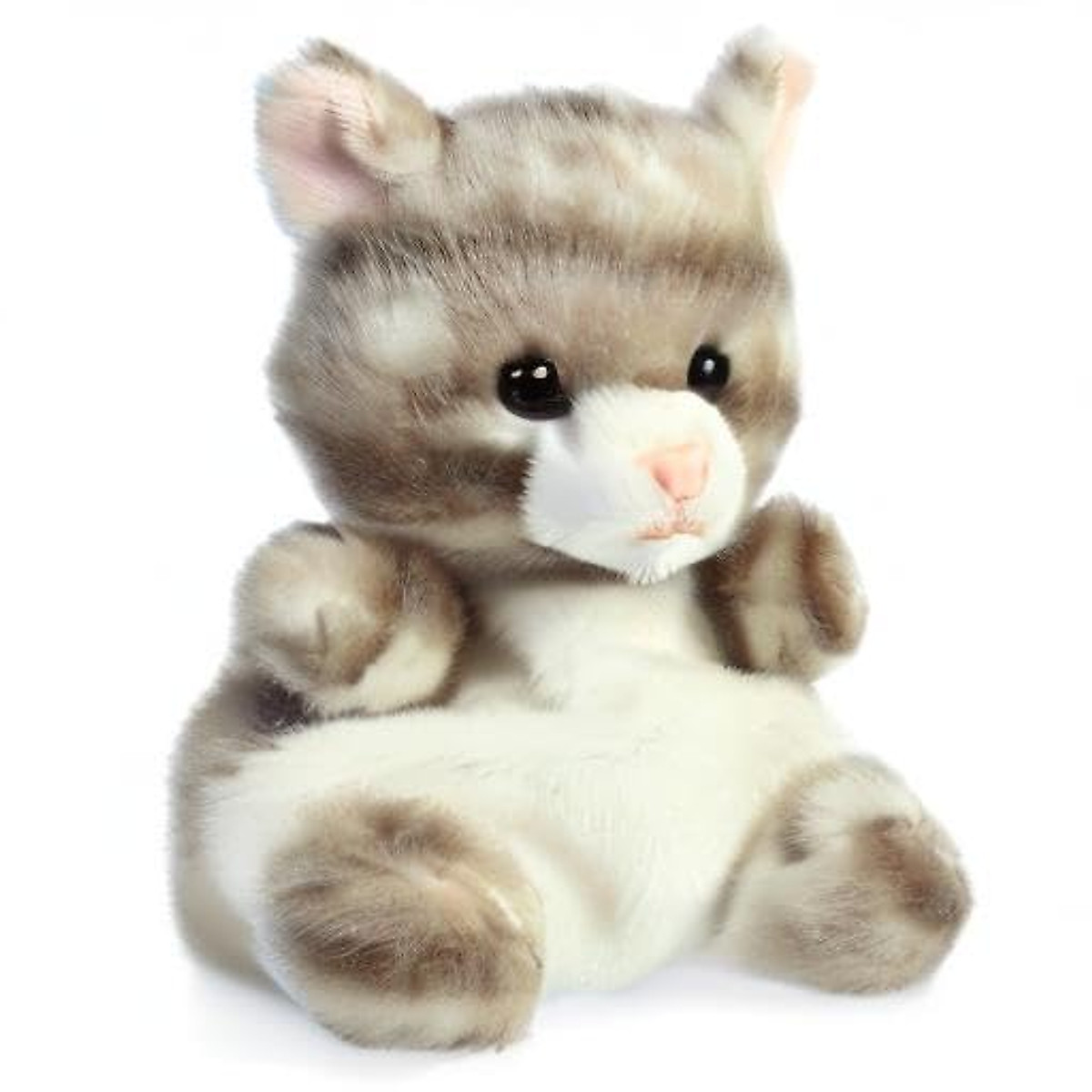 Aurora® Adorable Palm Pals™ Silver Kitty™ Stuffed Animal - Pocket-Sized Play - Collectable Fun - Gray 5 Inches