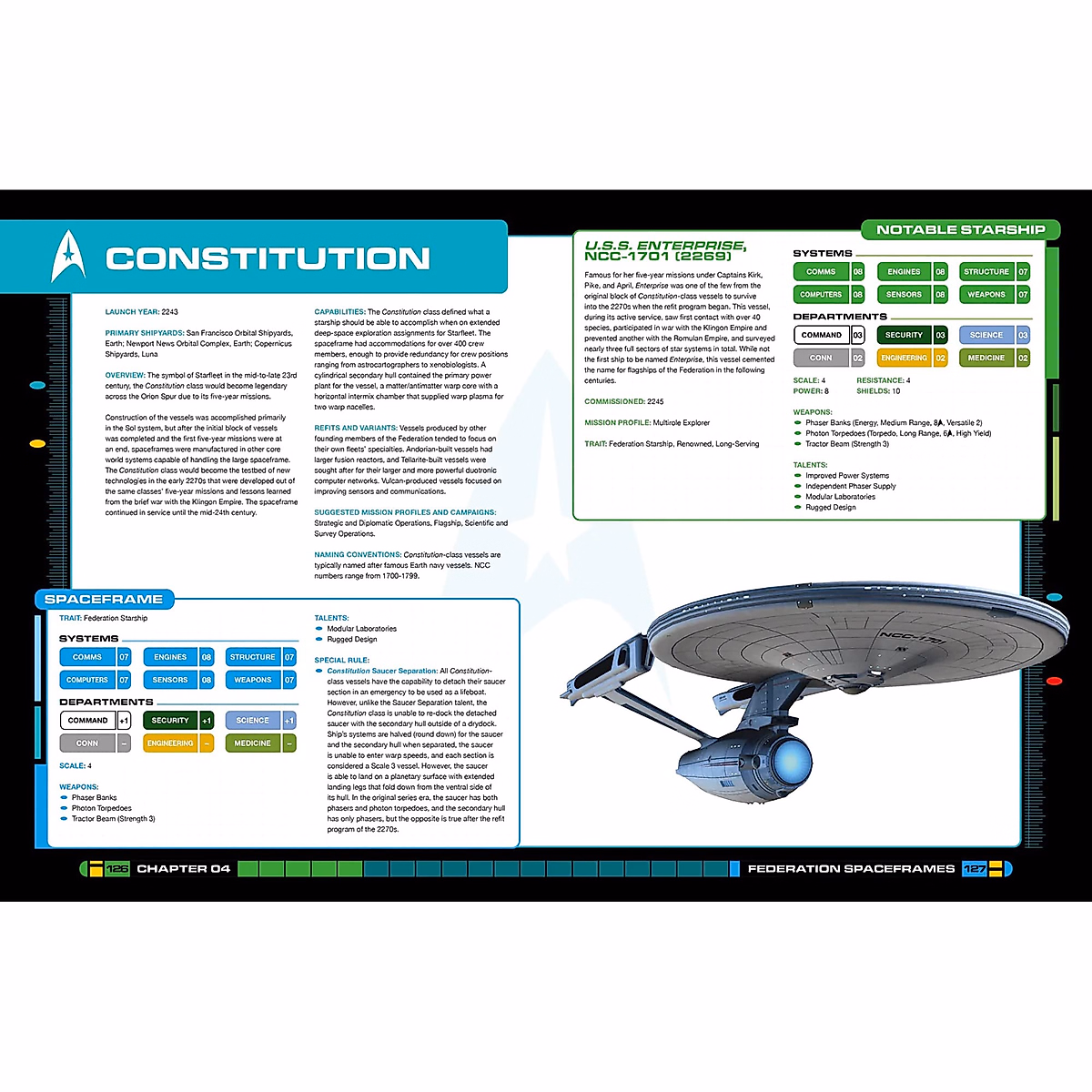 Modiphius Entertainment Star Trek Adventures: Utopia Planitia Starfleet Sourcebook TOS Collector's Edition - Hardcover Expansion RPG Book