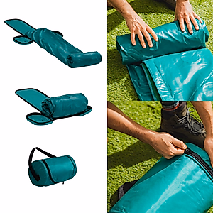 Simpli Comfy Queen Camping Air Mattress w/Patented Roller Bag & Built-in Battery Pump, Inflatable Durable Waterproof Blow Up Airbed, Perfect for Travel Camping Guests Comfortable Sleep at Home