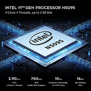 Beelink New 11 Generation Intel N5095 Processor (up to 2.9GHZ), Mini PC,Mini Computer with 8GB DDR4 RAM/ 256GB M.2 SATA SSD, Supports Extended HDD & SSD/4K 60FPS/Dual HDMI/ WiFi5 /BT4.0,W11 pro