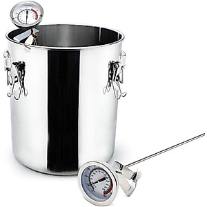 Lightbeam 16" Long Probe Deep Fry Thermometer with Pot Clip, Instant Read 2" Dial Meat BBQ Cooking Oil Thermometer for Deep Fry, Grill, Turkey, Candy, Coffee etc