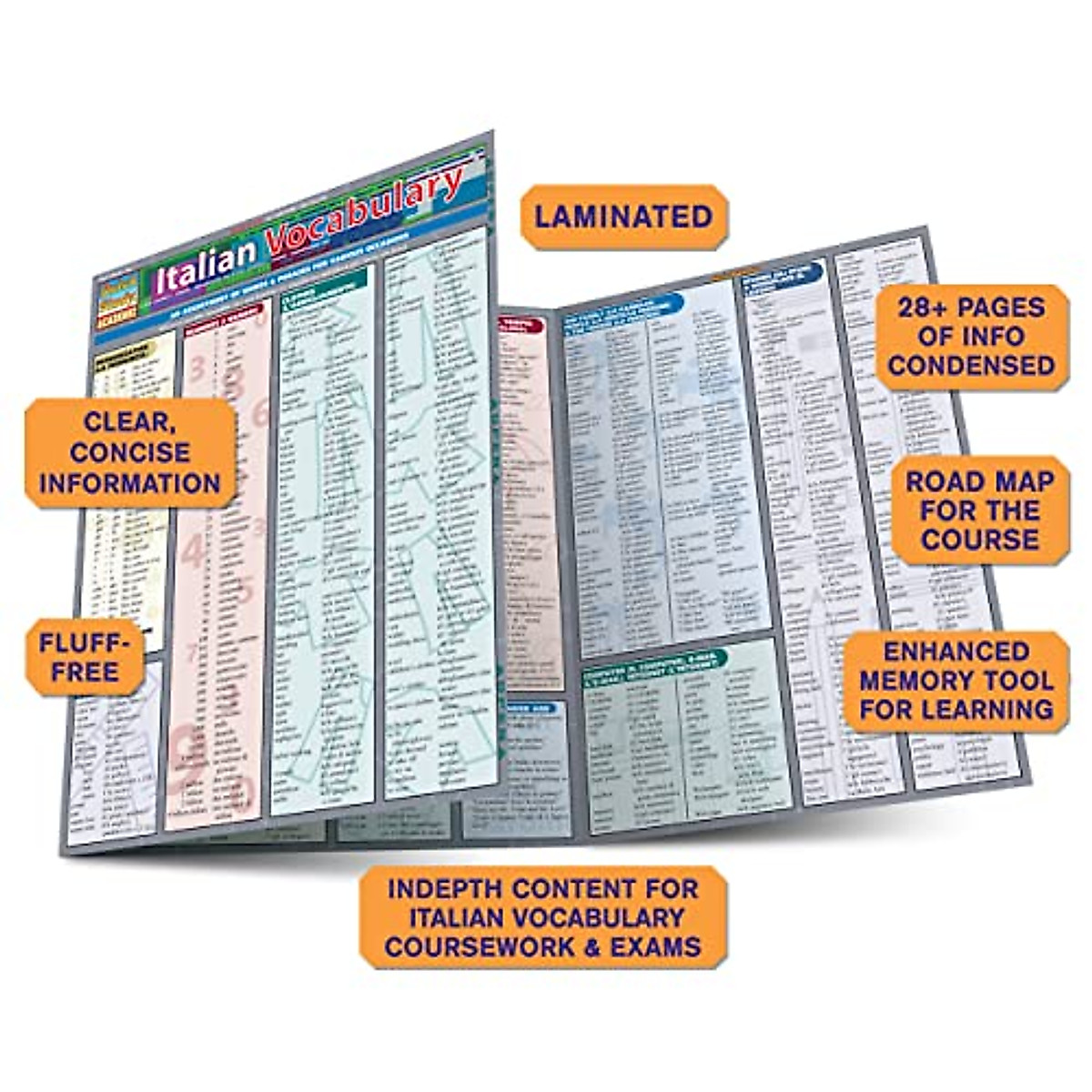 Italian Vocabulary QuickStudy Laminated Reference Guide (QuickStudy Academic)