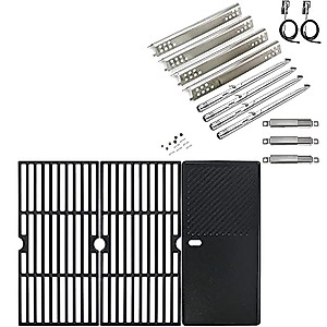 Unifalsy Grill Replacement Parts Kits for Charbroil Advantage 4 Burner 463344116 466344116 Grate G4328M00W G3610003W1 Gas Grills Burner Tube Pipe, Heat Plate Shield, Crossover Tube, Cooking Grate