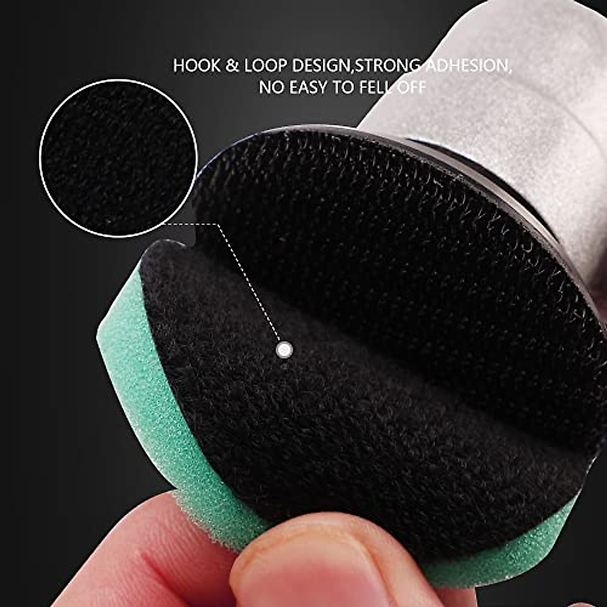 SPTA 29pcs Drill Buffing Pad Detail Polishing Pad Mix Size Kit with 5/8-11 Thread Backing pad & Adapters for Car Sanding, Polishing, Waxing, Sealing Glaze