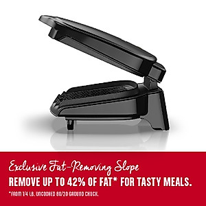 George Foreman 2-Serving Classic Plate Electric Indoor Grill and Panini Press, Black, GR10B