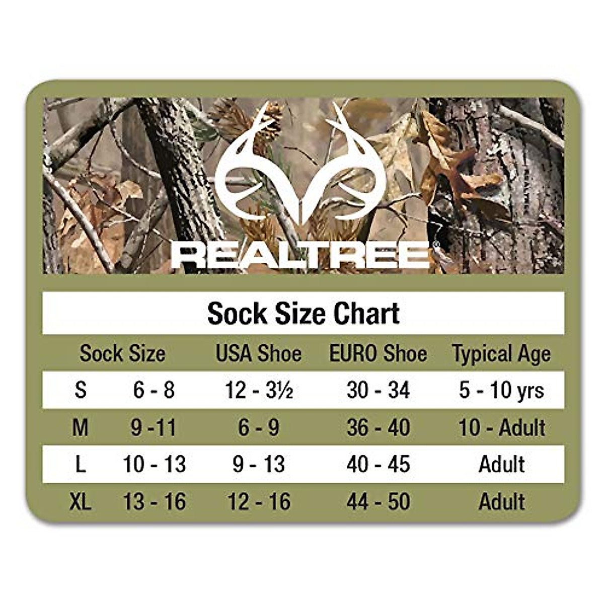 Realtree Mens Heavyweight Merino Wool Tall All Season Boot Socks 1 Pair, Tan/Olive, Medium US
