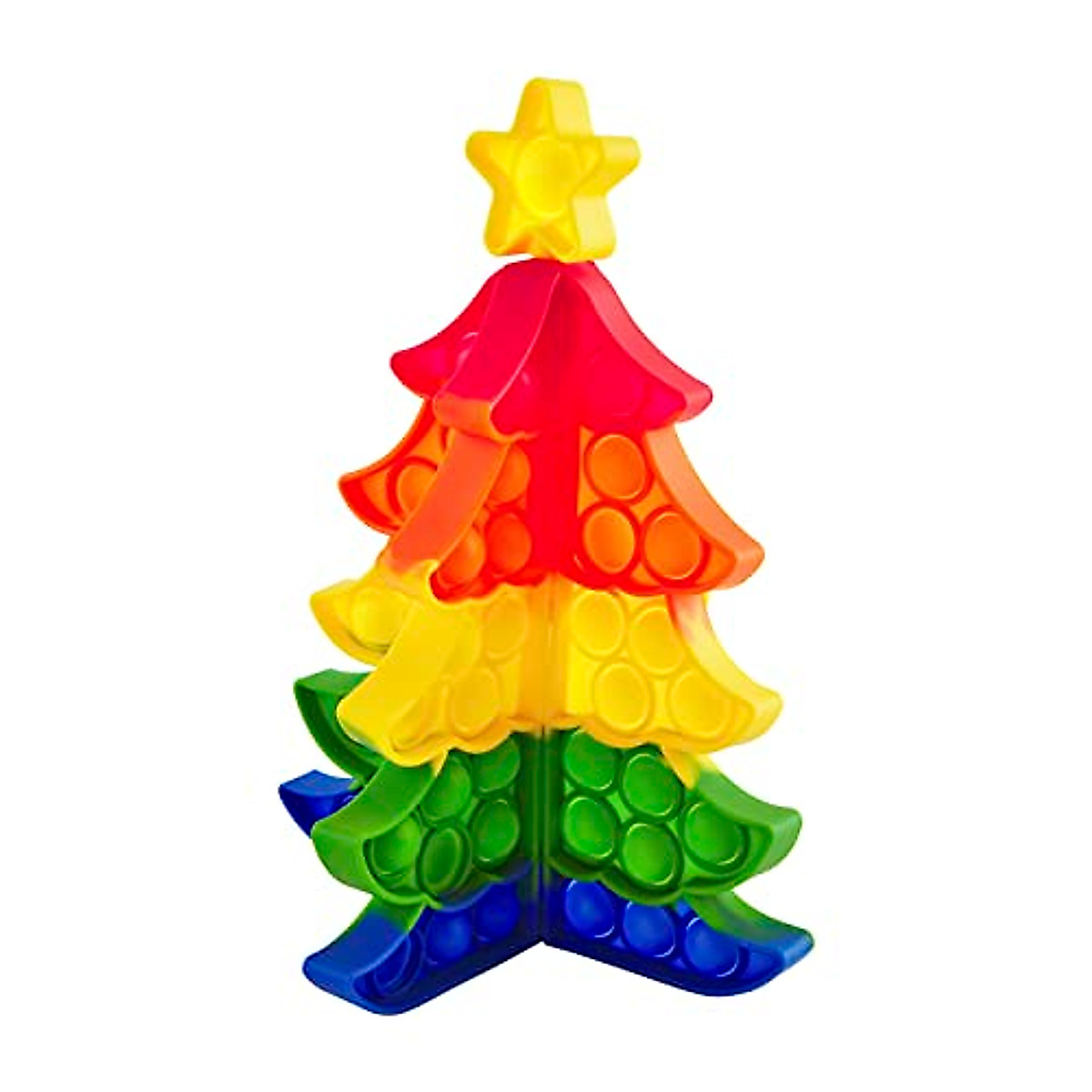 Mud Pie Kids Christmas Tree Popper, Rainbow, 8 1/4" x 6 1/2"