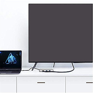 ZPLJ High-Speed USB 3.0 Hub 7 in 1 High-Speed USB Splitter with Ethernet Port 4K HDMI 2 USB 3.0 and PD Charging Support SD TF Card Reader Compatible for Flash Drive Laptops USB Hub Adapter Portable