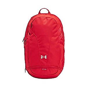 Under Armour Hustle 5.0 Team Backpack, (600) Red/Red/Metallic Silver, One Size Fits All
