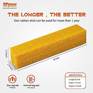 1-1/2" x 1-1/2" x 8" Inch Abrasive Cleaning Eraser Stick for Cleaning Abrasive Sanding Belts & Sanding Discs Sandpaper Rough Tape, Skateboard and Shoes Natural Rubber Build